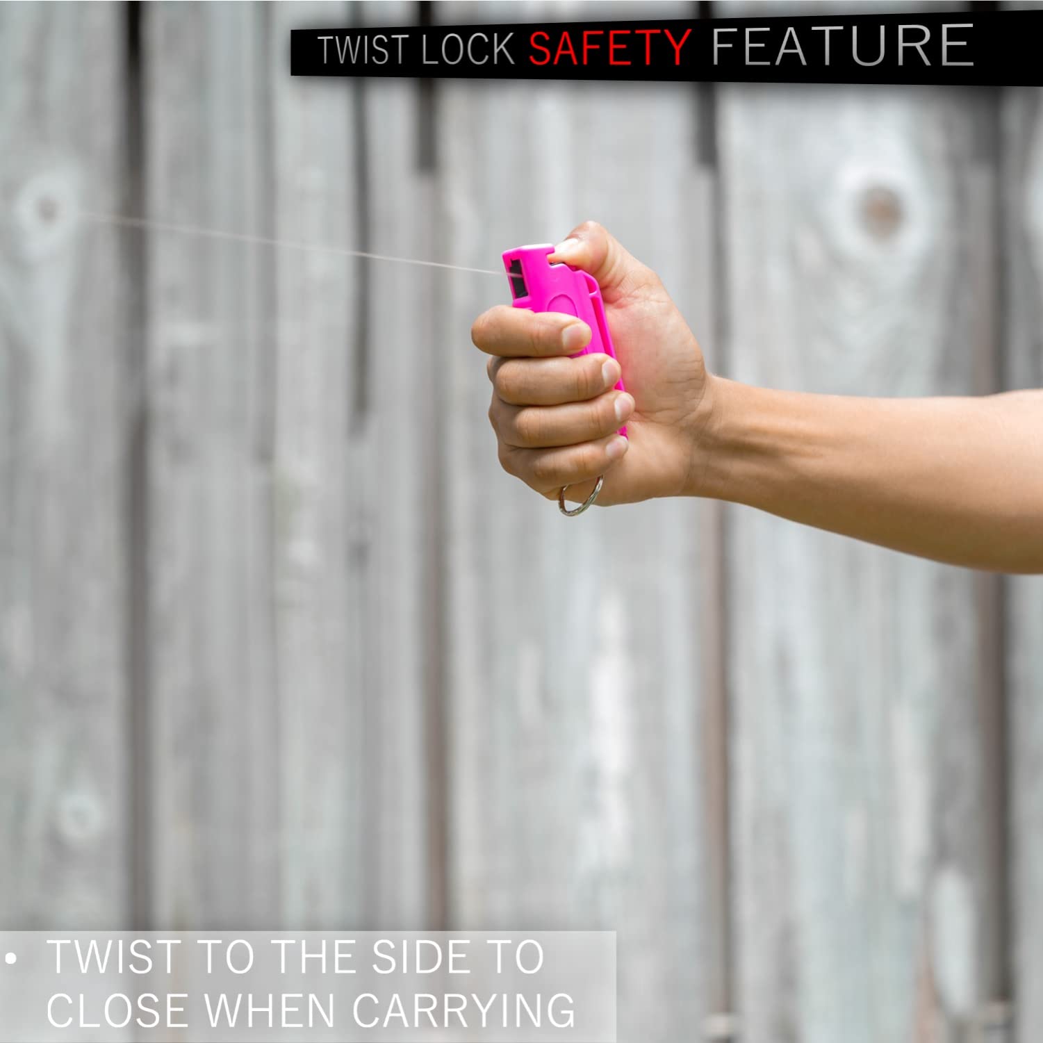 Police Magnum Keychain Pepper Spray Self Defense Belt Clip Holder- Tactical Maximum Strength OC with Dye- Made in The USA - 1 Pack Hot Pink INJ