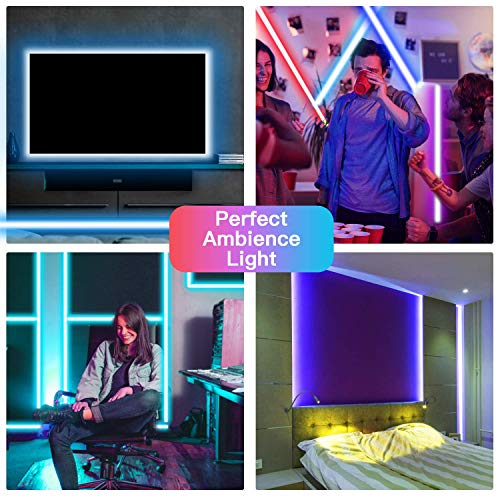 TJOY 6pack Led Edison Light Bulbs+LED Strip Lights with 44 Key Remote 50 ft (44 Key Remote Control +25ft x2+Indoor only)