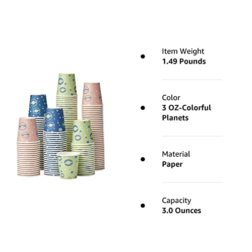 Lamosi 500 Pack - Bathroom Cups 3 oz Paper, Disposable Small Mouthwash Cups, Mini Espresso Cups for Home Kitchen Party Travel Stores Planets