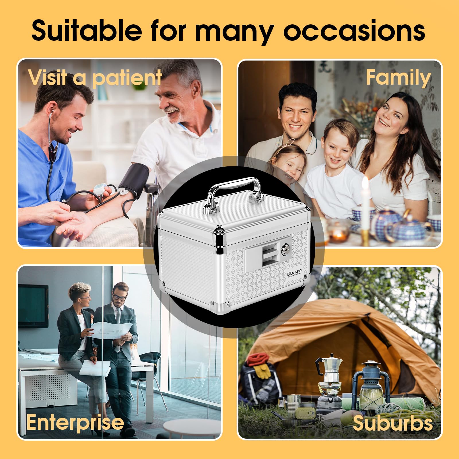 Medicine Lock Box,Storage Lock Box Lockable Dorm Storage Trunk with Key Lock - Briefcase, 【Extra Small】9.84 * 6.18 * 6.18 Medicine Lock Box, Lock Boxes for Personal Items