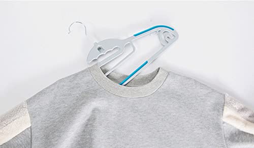 Sisnails Coat Hanger with Clothes Hanger Connector Hooks,Non-Slip Design, 0.2 Inches Thick, 360 Degree Swivel Hook,Dark Gray,10Pack