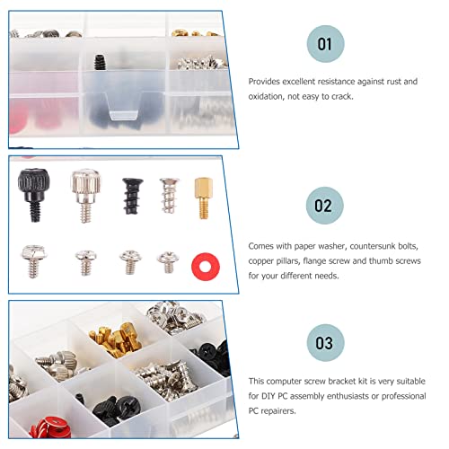 SOLUSTRE 1set Bolt Assortment Washer Graphics Motherboard Hard for Head Drive Accessory Case Electronic Kit Accessories Fitting Screw Screws Paper Pillar Thumbscrew Thumb Copper Product