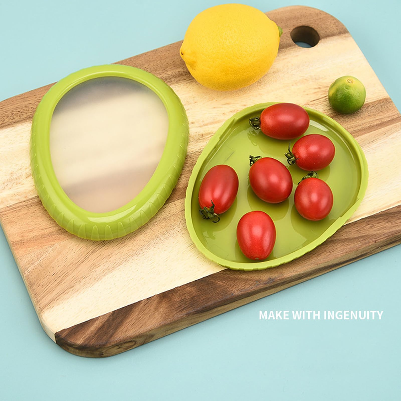Winb Set of 4 Reusable Fruit and Veggie Savers - Ideal for Avocados, Tomatoes, Apples, Garlic, Onions, and More