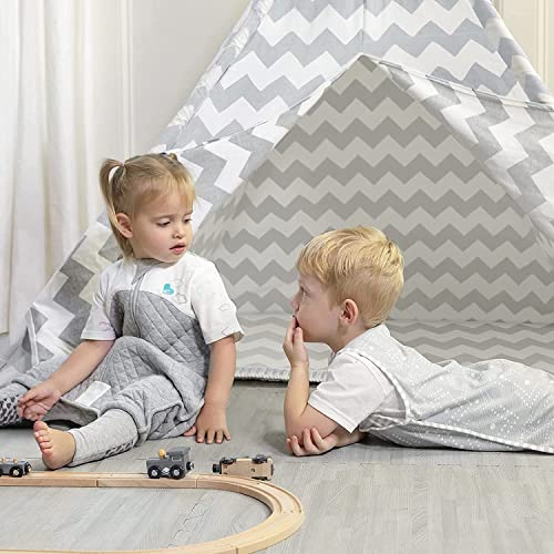 Love to Dream Organic Baby Sleep Suit (12-24 Mo), Super Soft Temp Regulating Sleeping Sack, 1TOG All Seasons Wearable Blanket, Clouds