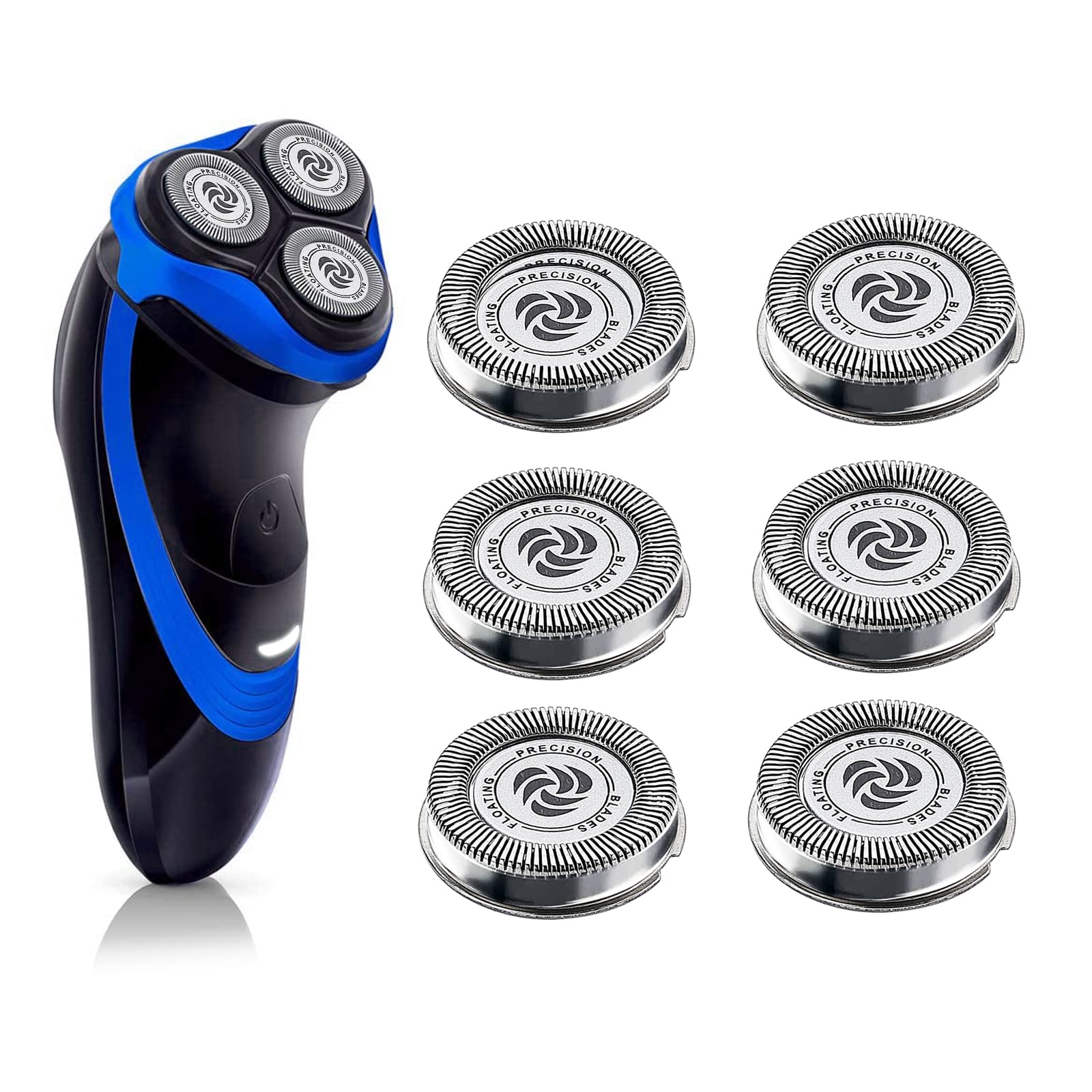 SH30 Replacement Heads Compatible with S738 with Durable Sharp Blade Compatible with Philips Norelco Electric Shaver Series 1000 2000, 3000，With durable razor blades.(Silver 6 Pack)