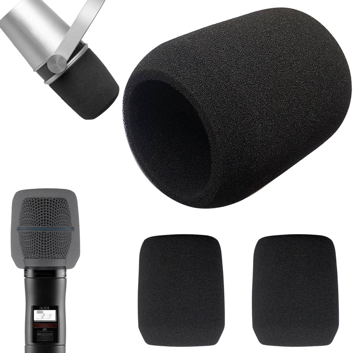 RhymKawa High Density Foam Windscreen Fit for Microphone MV7 Handheld Boadcast Pop Filter Replacement