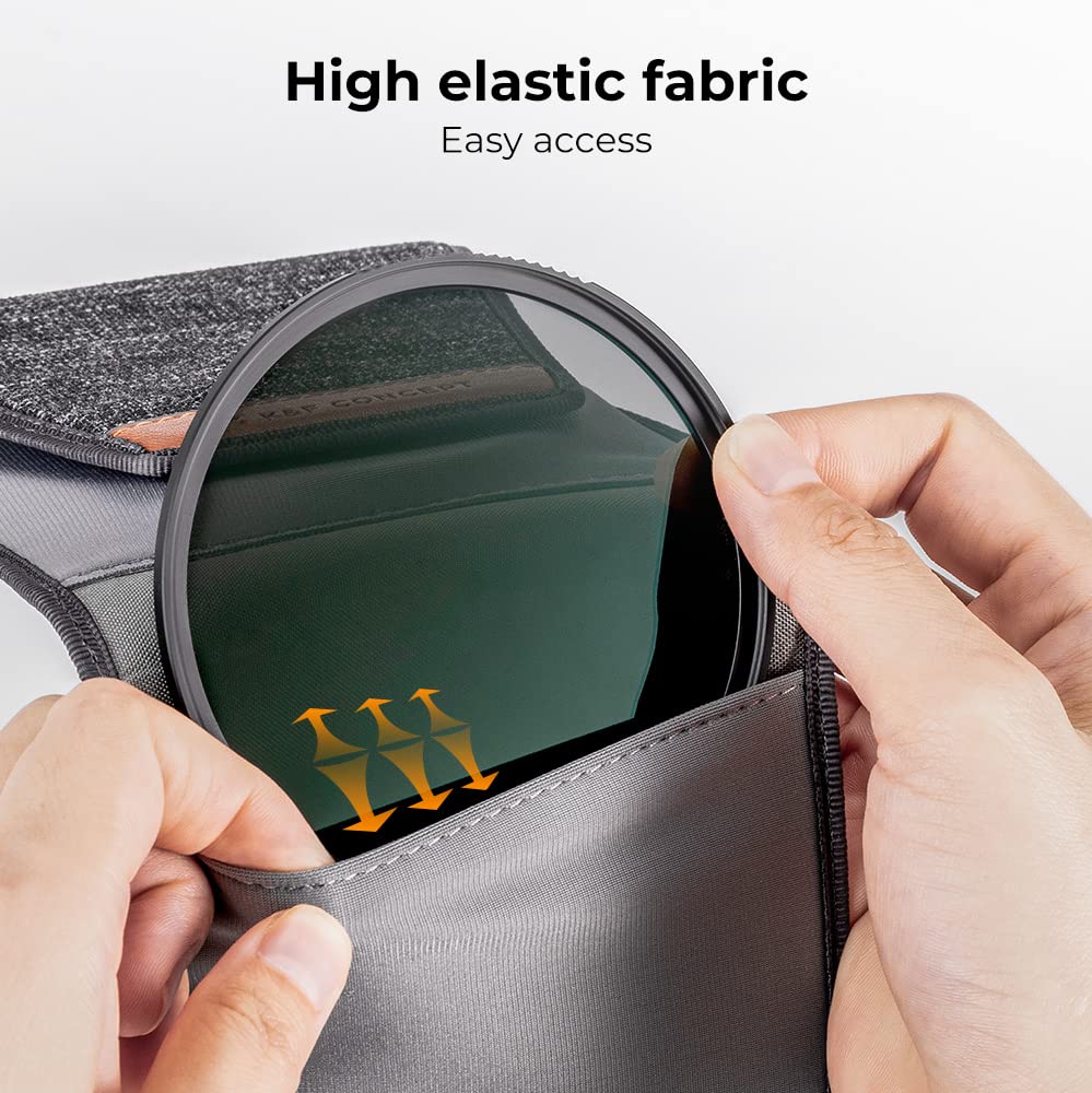 K&F Concept Lens Filter Case 4 Pocket, Leather Carrying Filters Bag Pouch for Square ND CPL etc Filters up to 100x100mm, Designed NANO-X Series Square Bracket