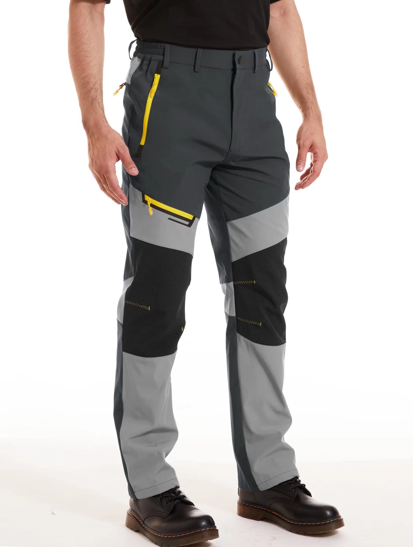 MAGCOMSEN Work Pants for Men Stretch Hiking Pants Mens Quick Dry Pants Water Resistant Pants Climbing Pants Lightweight Pants Camping Pants Mens