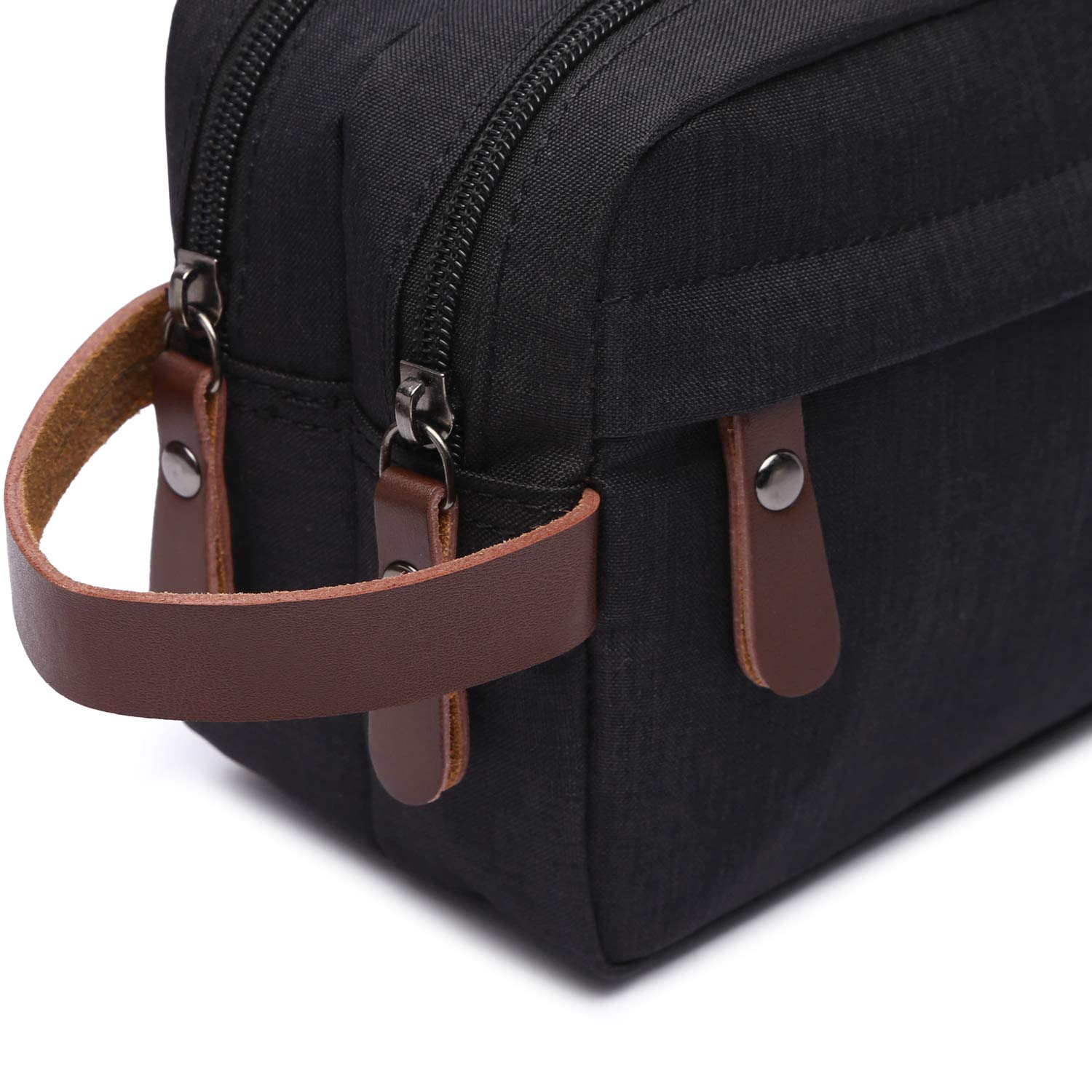 Idesort Men's Toiletry Bag Travel Dopp Kit Bathroom Shaving Organizer for Toiletries(Black)