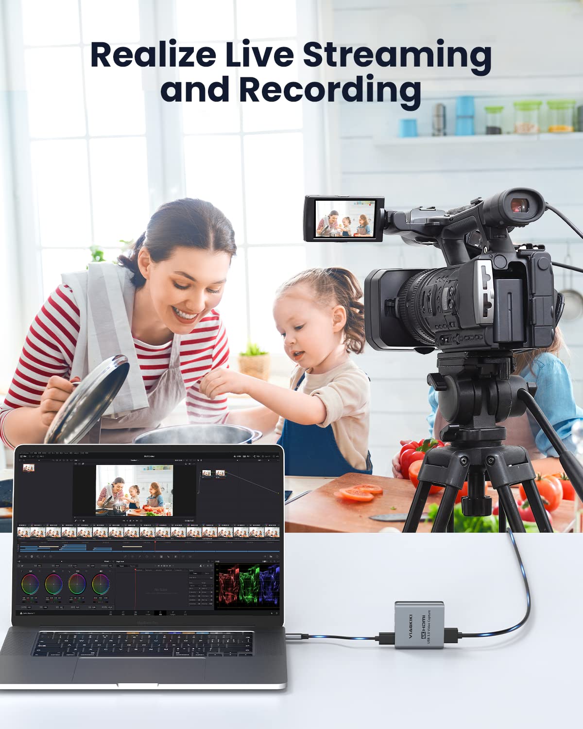 Video Capture Card, Viagkiki 4K HDMI Capture Card,Game Capture Card for Live Streaming/Video Recording/Screen Sharing/Game Playing, Recording Work with PC/PS4/XBOX/Switch/DSLR/OBS