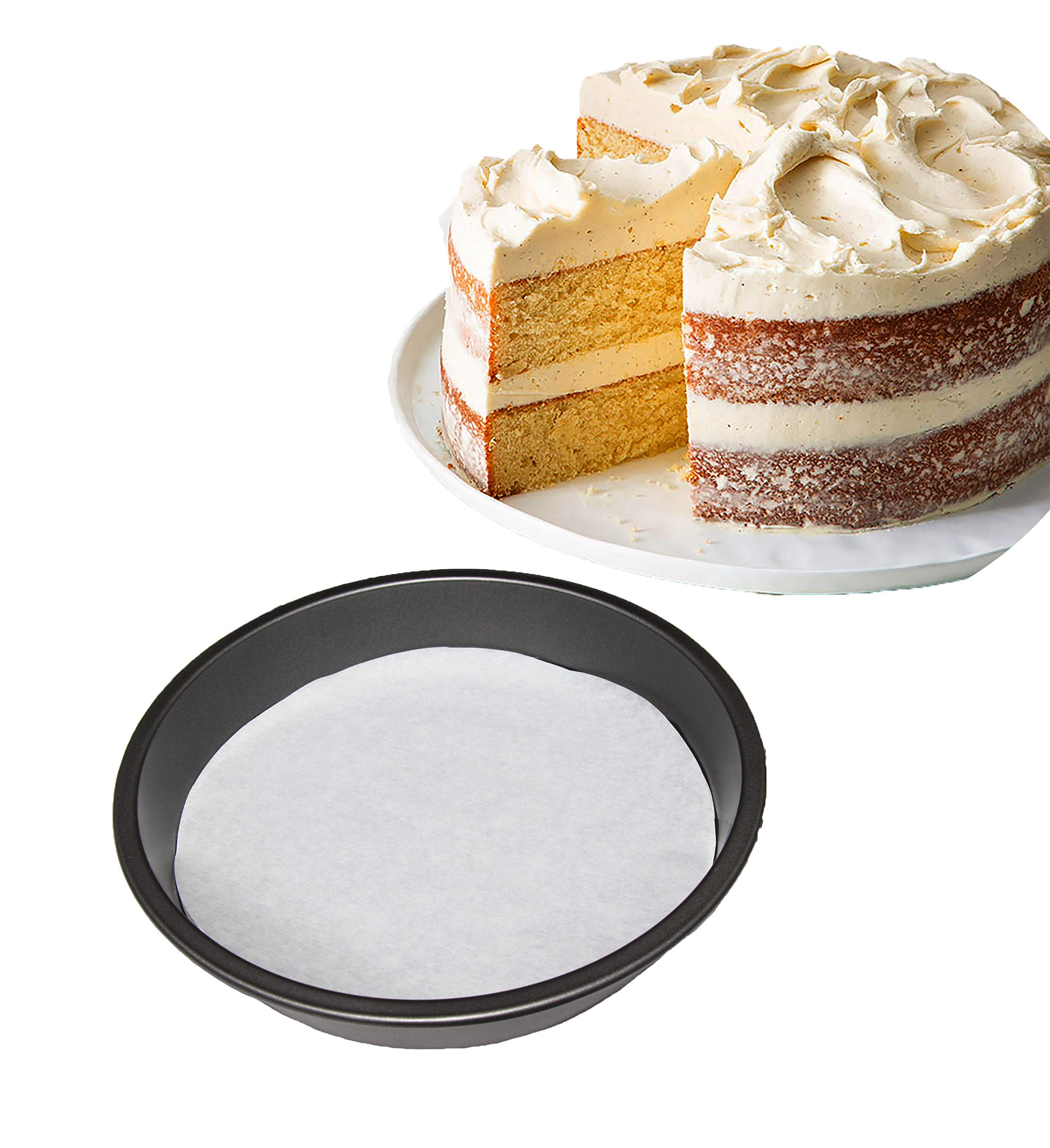 Regency Wraps Parchment Paper Circles For Round Cake Pans, Greaseproof Liners for Non-Stick Baking, 8" (Pack of 24), White