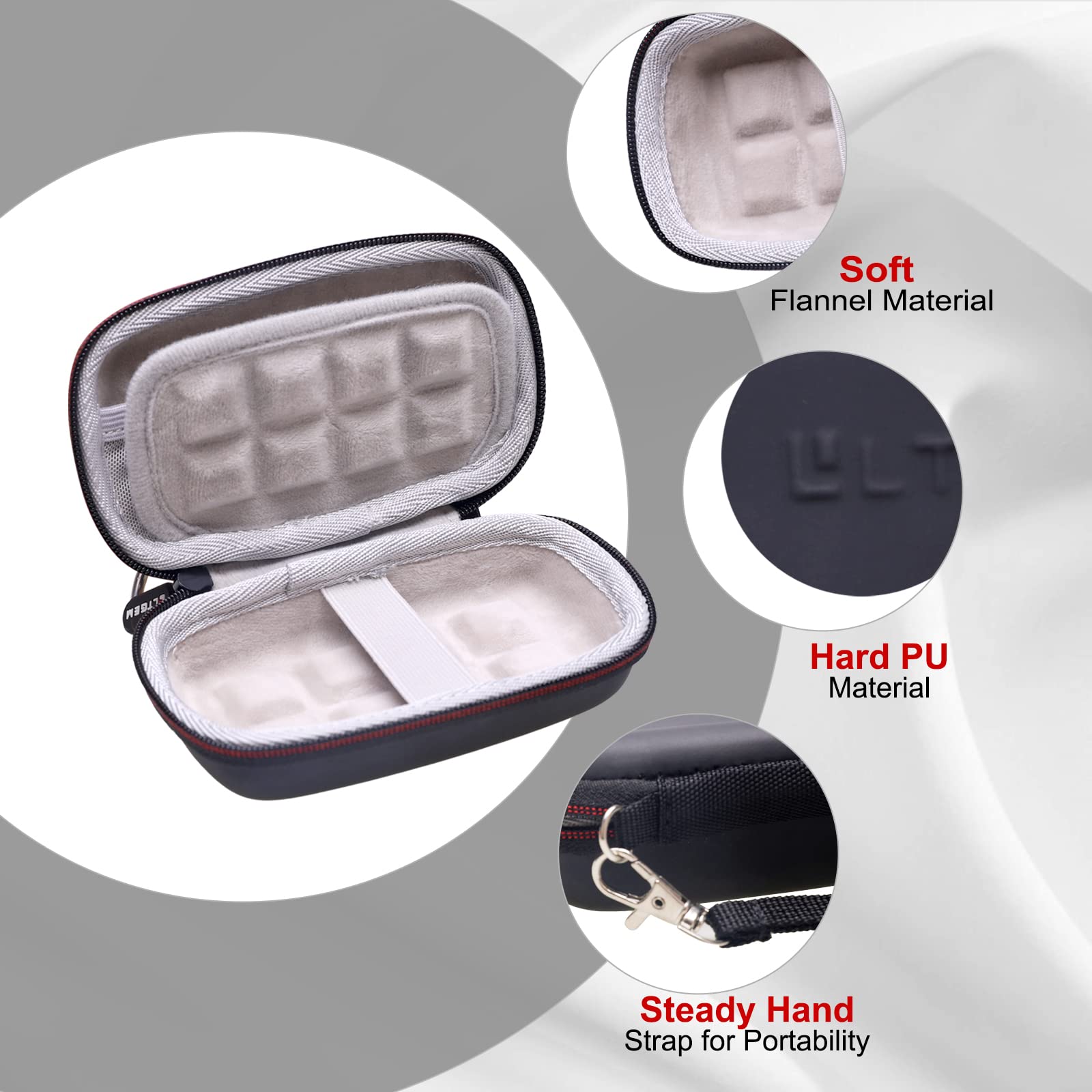 LTGEM MP3 & MP4 Player Case for TIMMKOO/Aiworth/SOULCKER/G.G.Martinsen/Grtdhx/iPod Nano/Sandisk/B Walkman and Other Music Players, Mesh Pocket for USB Cable, Earbuds and Memory Card