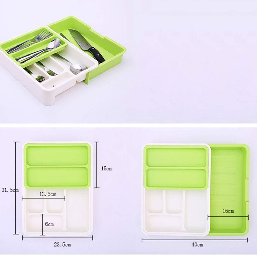 N/A Kitchen Drawer Organizer Plastic Storage Drawer Cutlery Tray for Drawers Divider Durable Utensil Multi Partition Safe Easy Clean (Color : Blue)
