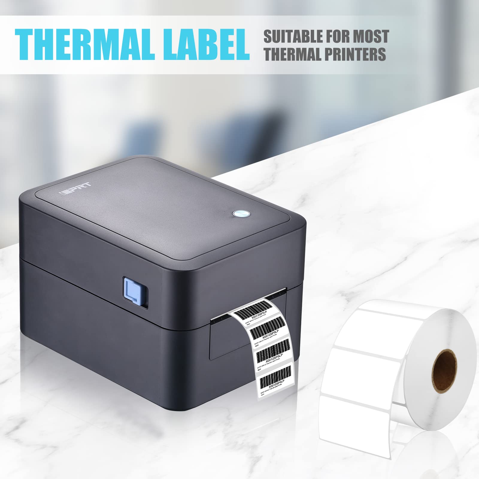 iDPRT 2.28” × 1.18” Thermal Labels (58mm×30mm), Multi-Purpose Direct Thermal Label, Self-Adhesive Thermal Sticker for Address, Barcode, Compatible with iDPRT, Rollo, Zebra,etc, 1 Roll - 1000pcs,White