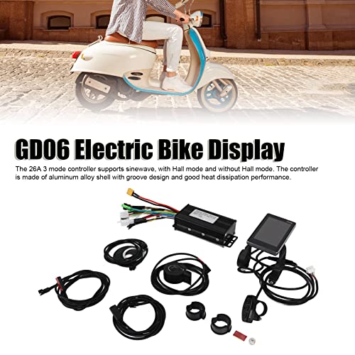 RiToEasysports Electric Bike Bicycle Scooter, 24V 36V 48V 26A 3 Mode Controller GD06 Display Set with Power Assist Sensor 130x Thumb Throttle for 500W 750W Motor