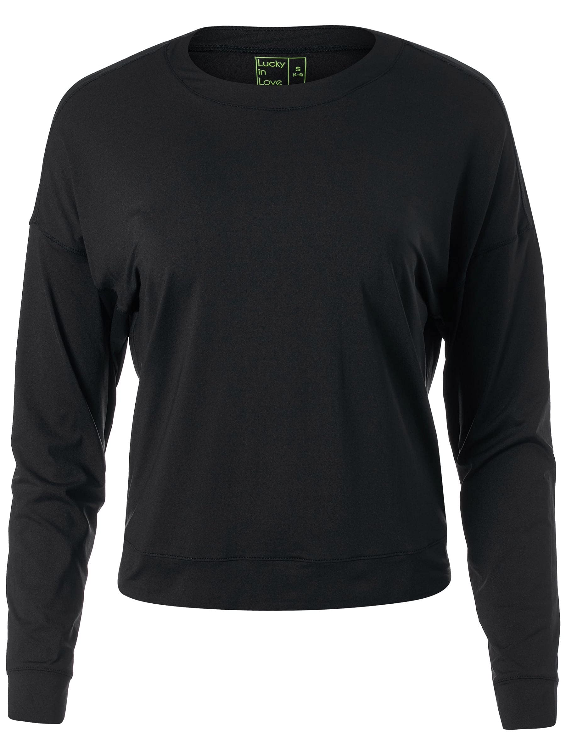 Lucky In Love Women's L-UV Hype Long Sleeve (Black, Medium)
