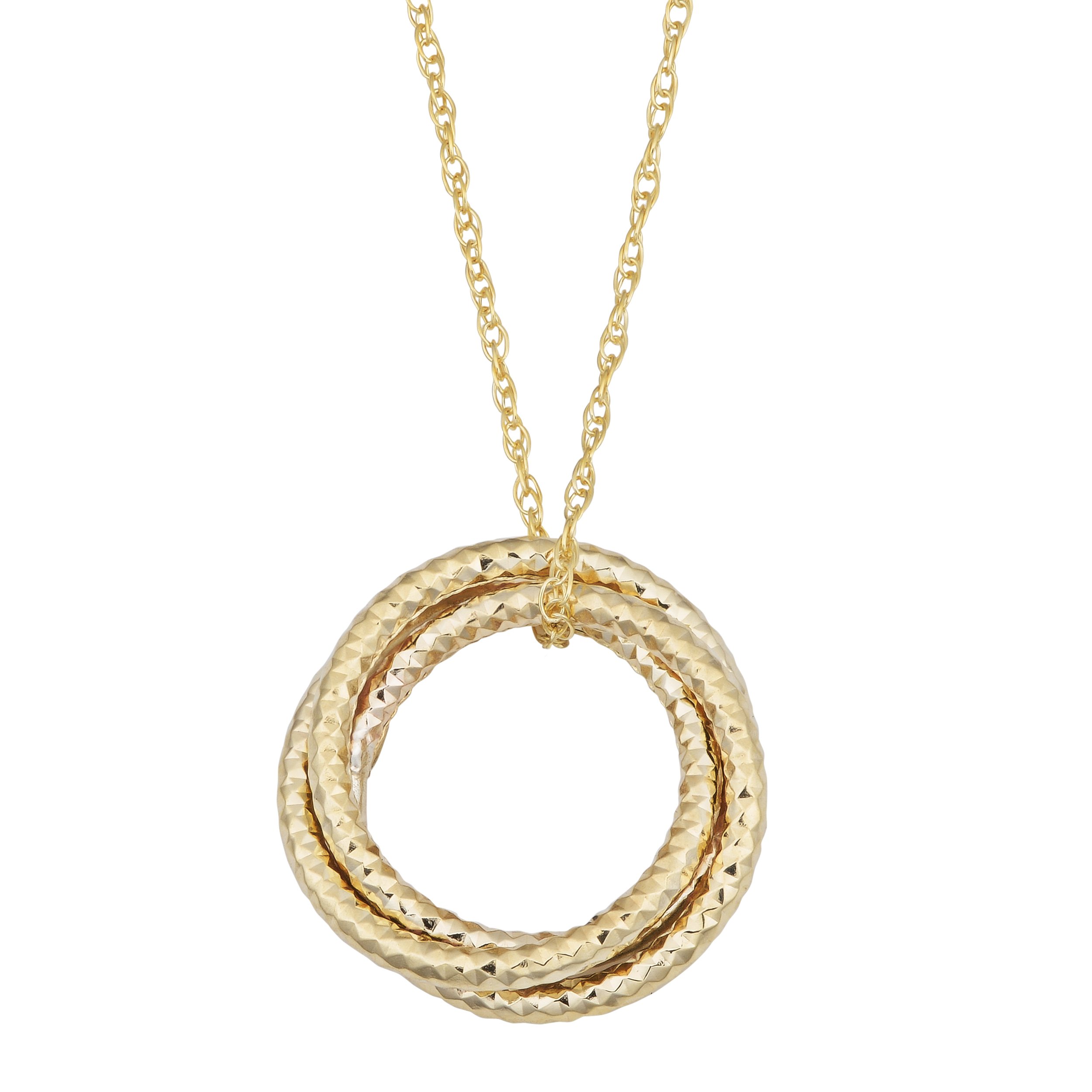 Kooljewelry 10k Yellow Gold Love Knot Necklace (18 inch)