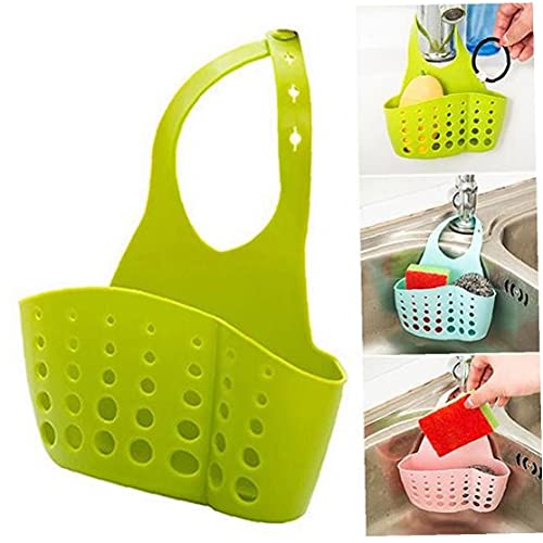 Pinicecore Kitchen Sink Sponge Holder Sink Holder Sponge Drain Rack 2 Bags Holes Tap Hanging Strainer Organizer for Brush Sponge Bathroom Holder Kitchen Holder Green
