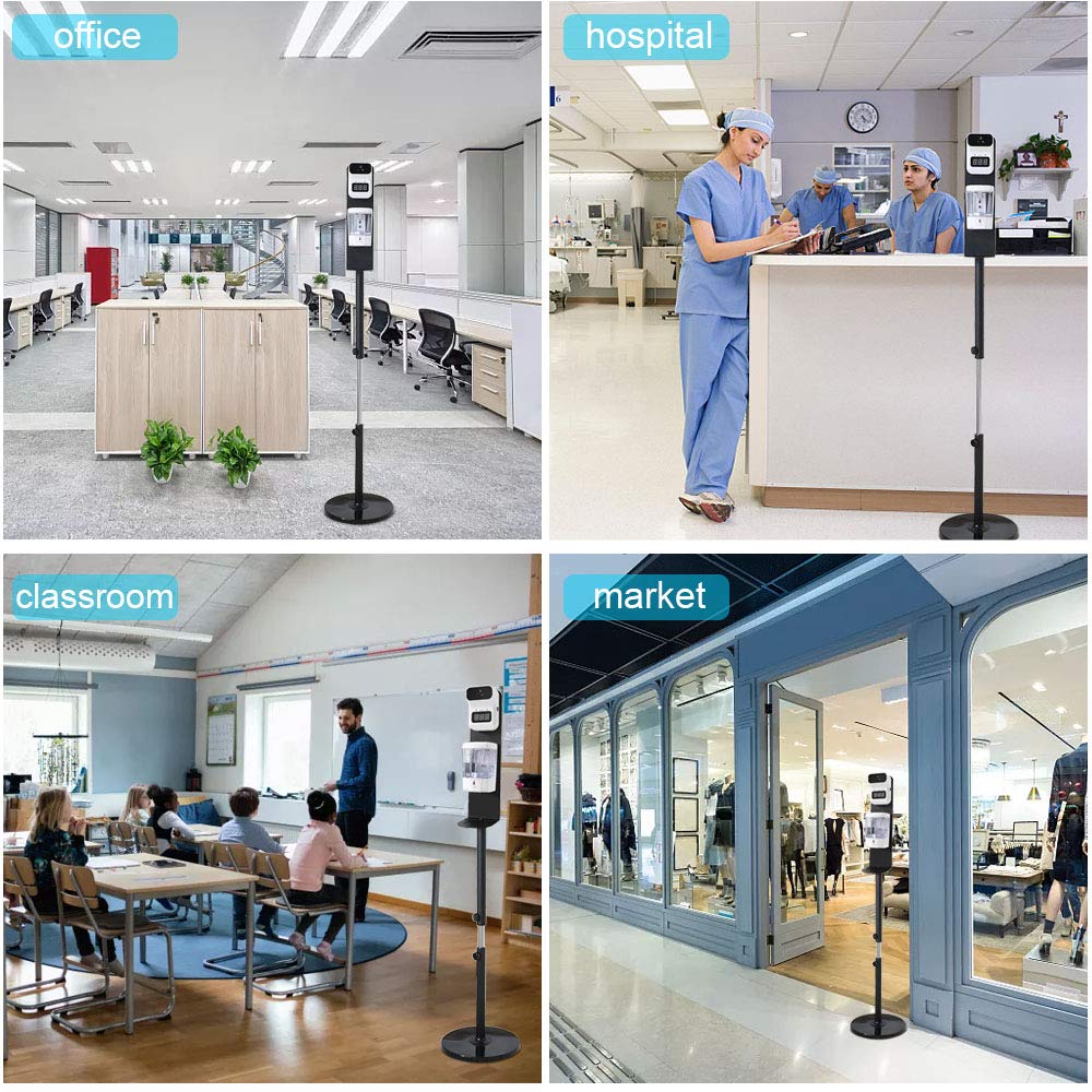 LYCHL Wall Mounted Thermometer +Soap Dispenser Wall Mounted Set for Offices, Factories, Shops, Schools, Restaurants, Rail Station Entrances, and Other High-Density Areas