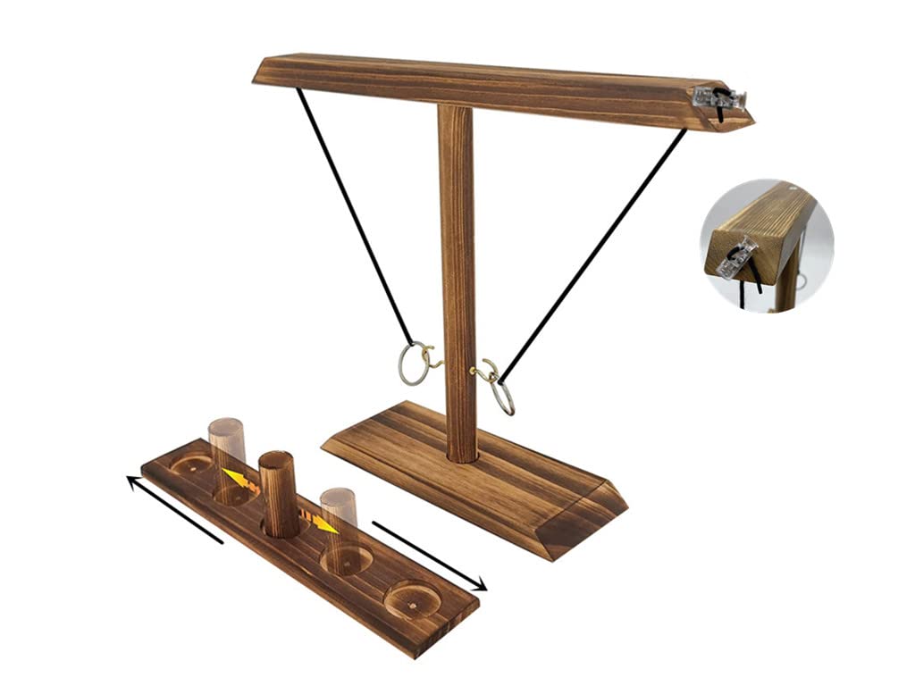 Ring Tossing Game, Ring Throwing Game with Shot Put, Hook and Ring Throwing Game for Adults Kids, Fun Hook and Ring Game with Ladder, Family, Party, Outdoor and Tabletop