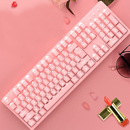 SOLUSTRE Mechanical Keyboard Computer Gifts Mechanical Gaming Keyboard Mechanical Touch Keyboard RGB LED Keyboard Wired Keyboard with LED Light Colorful Keyboard Pc Controller