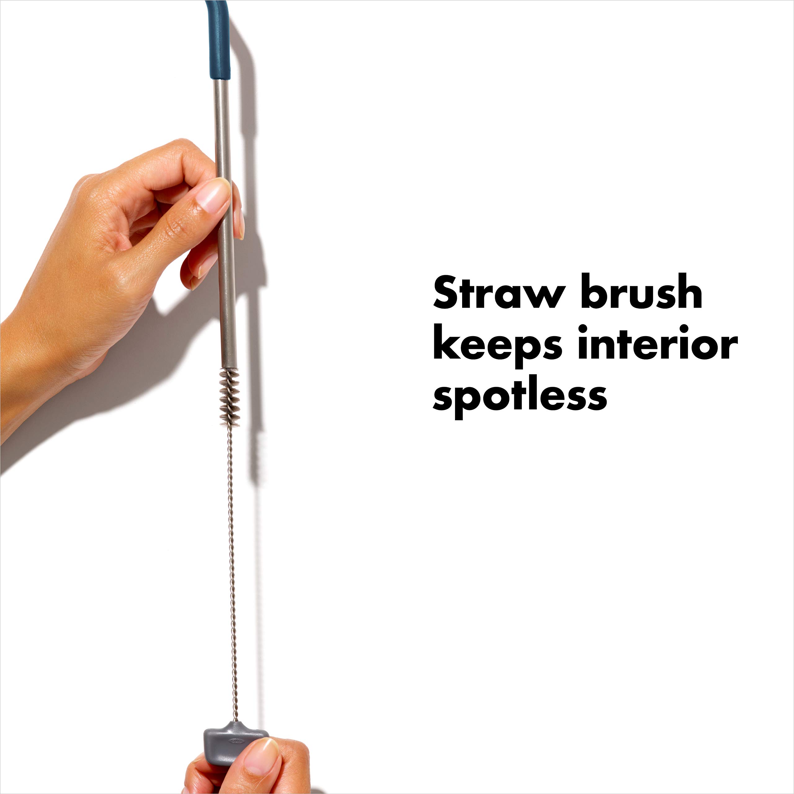 OXO Blue/Green Good Grips 3-Piece Reusable Straw Set, One Size