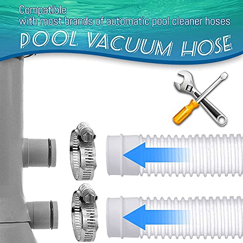 Swimming Pool Replacement Hoses,1.25in Diameter Pool Filter Pump Replacement Hoses(2pcs),Premium Quality Kinkproof PE, Compatible with Pump 330 GPH, 530 GPH, and 1000 GPH.(59”Length)