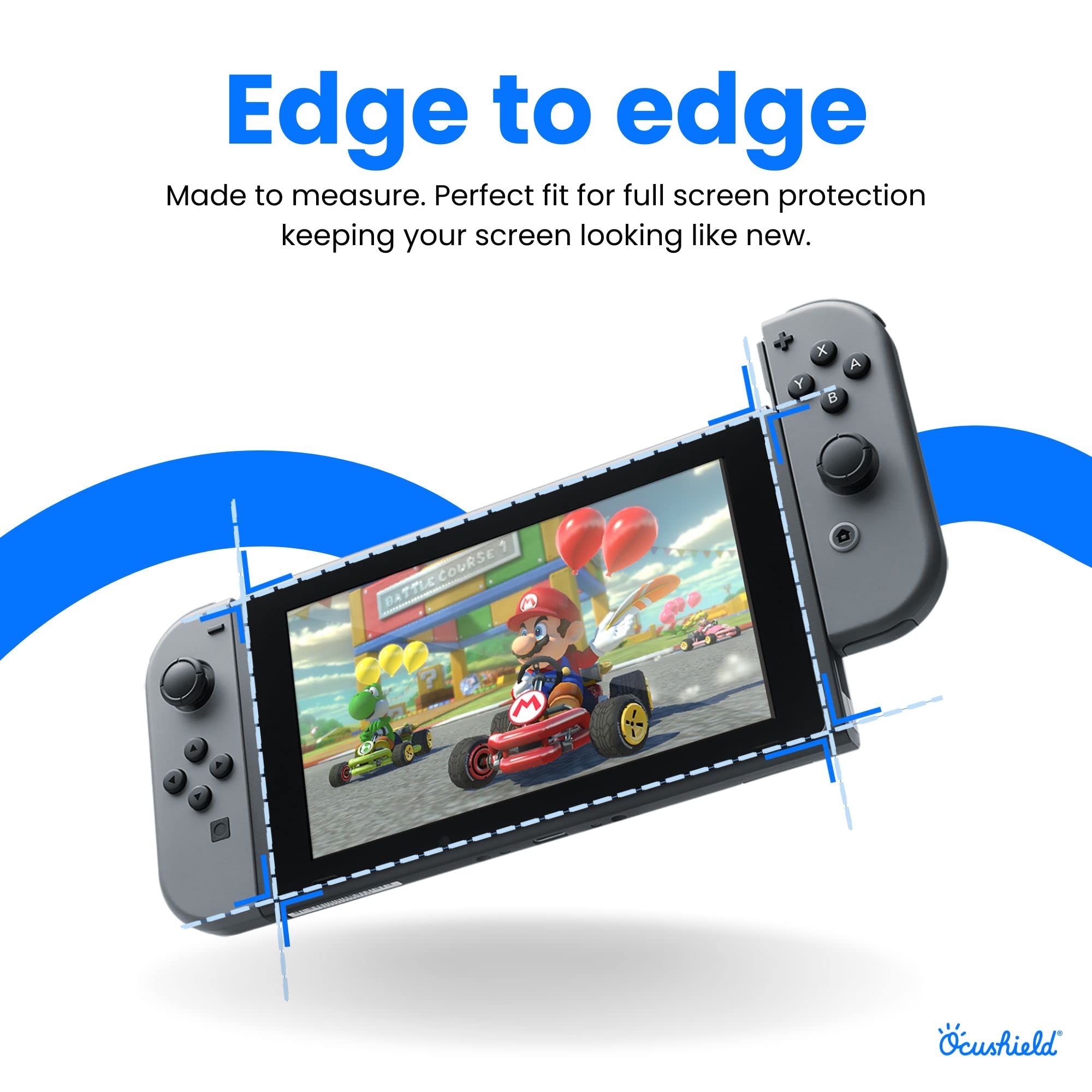 Ocushield Anti Blue Light Tempered Glass Screen Protector for Nintendo Switch Lite Console - Protect Kids Eyes from Strain and Fatigue