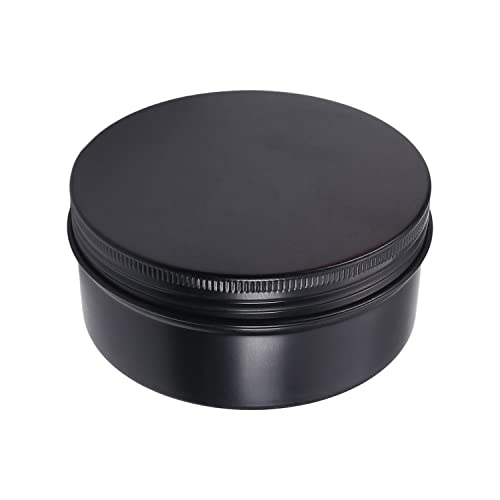Othmro 1Pcs Round Aluminum Cans Tin Can Screw Top Metal Lid Containers 150ml/5 oz, 83 * 38mm (D*H) Black Color Aluminum Containers for Lip Balm, Crafts, Cosmetic, Candles