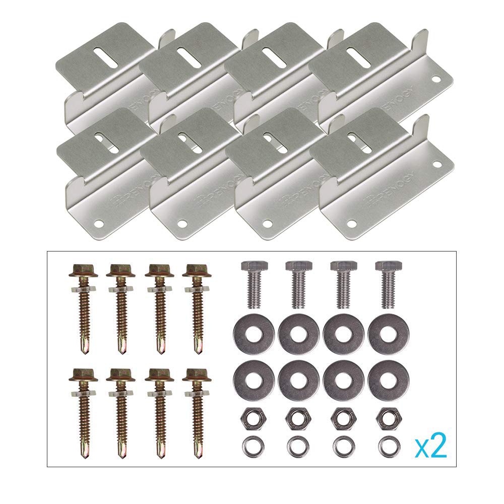 Renogy 100W Solar Panel + Z Brackets for RV/Marine Mounting