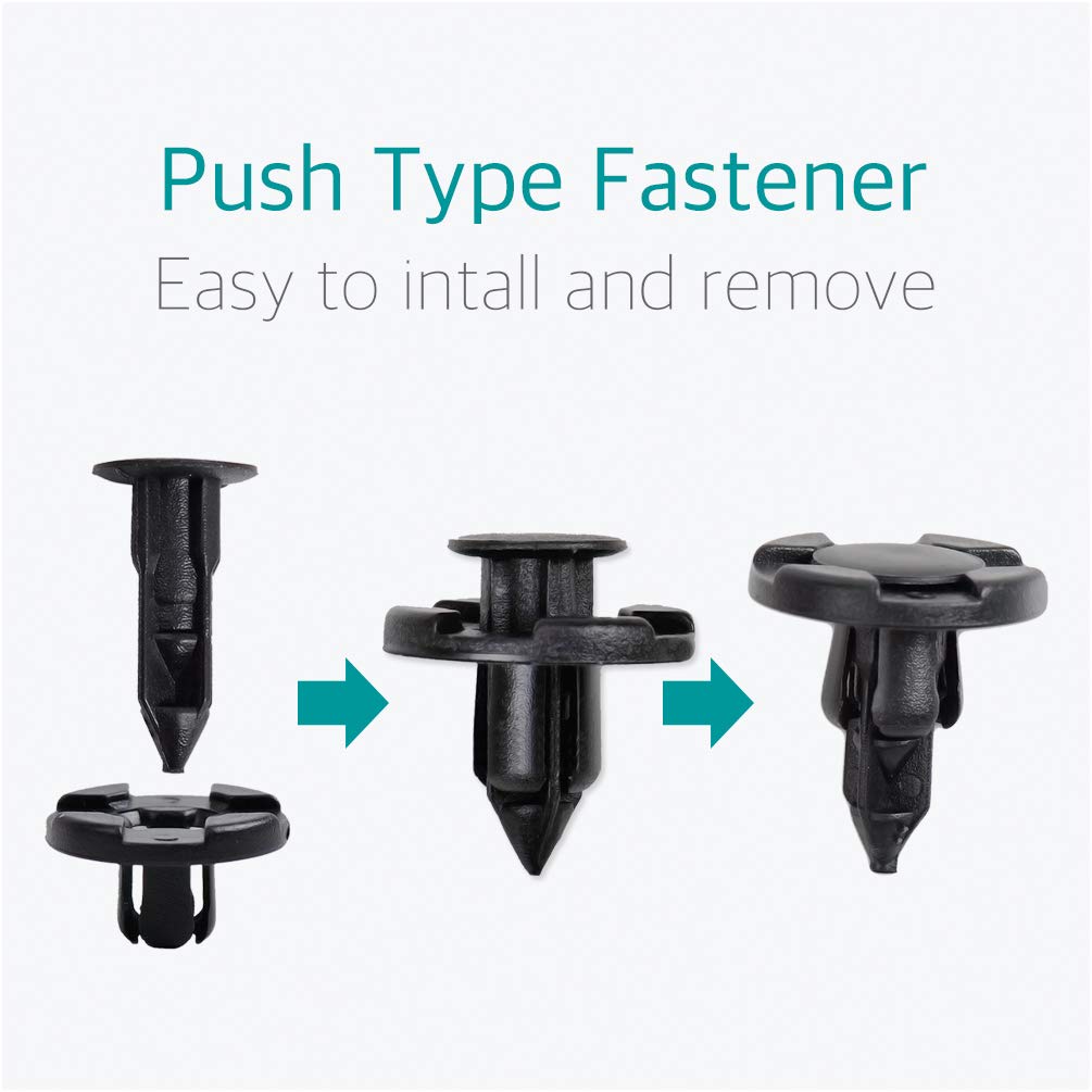 Lantee 50 Pcs Universal Fender Push Type Retainer Clips Fit for Nissan & Infiniti 01553-09321, 01553-2DR9A, Fit for Chrysler & Dodge MR328954