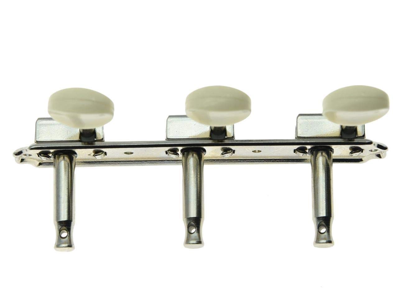 KAISH Nickel w/Aged White 3 per side 3x3 on a Plate Vintage Guitar Tuning Keys Tuners