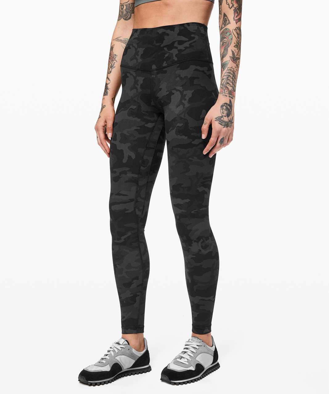 Lululemon Align Stretchy Full Length Yoga Pants - Women’s Workout Leggings, High-Waisted Design, Breathable, Sculpted Fit, 28 Inch Inseam, Incognito Camo Multi Grey, 2