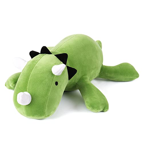 Philicoco 3.5 lbs Weighted Dinosaur Plush, Dino Weighted Plush Animal Dinosaur Stuffed Throw Pillow(Green Dino 26" 3.5 lbs)