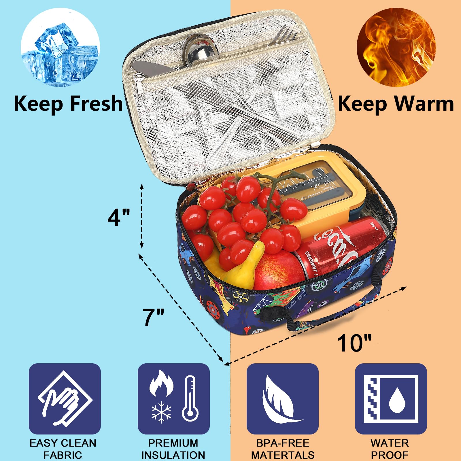 LEDAOU Kids School Backpack with Lunch Box for Boy Kindergarten BookBag School Bag Preschool Kindergarten Toddler Backpack (Rabbit Butterfly)