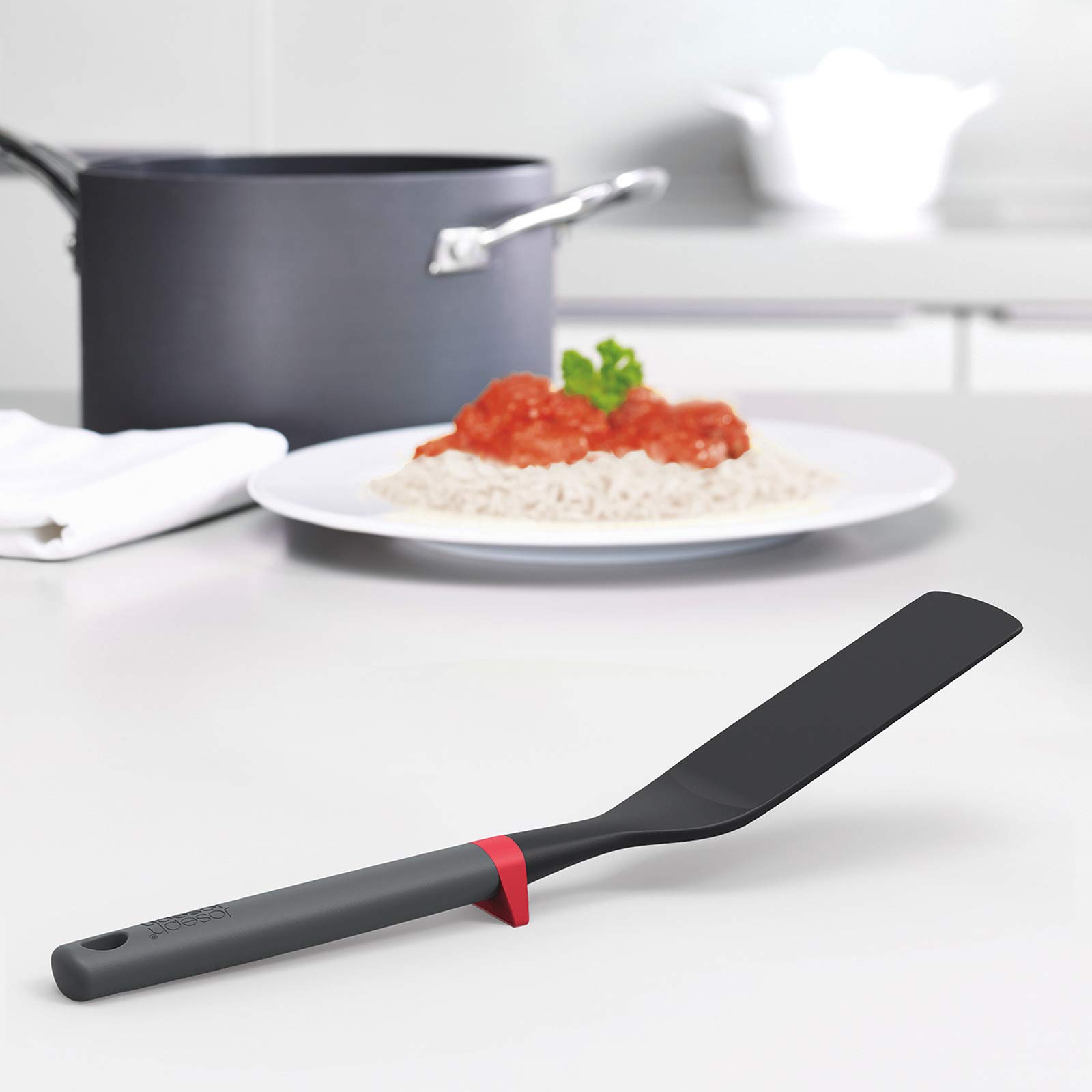 Joseph Joseph 60141 Bamboo Spatula, Red/ Grey