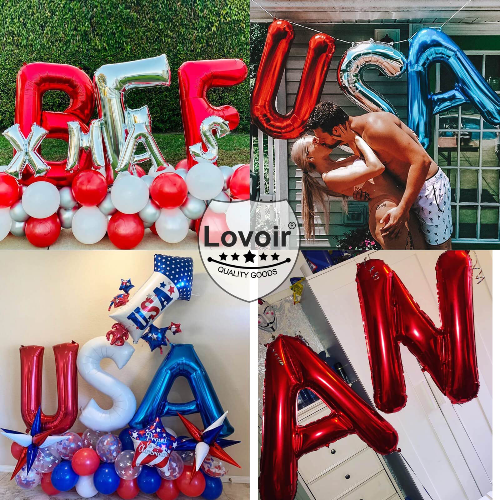 Lovoir 40 Inch Large Red Letter C Balloons Big Size Jumbo Mylar Foil Helium Balloon for Birthday Party Celebration Decorations Alphabet Red C