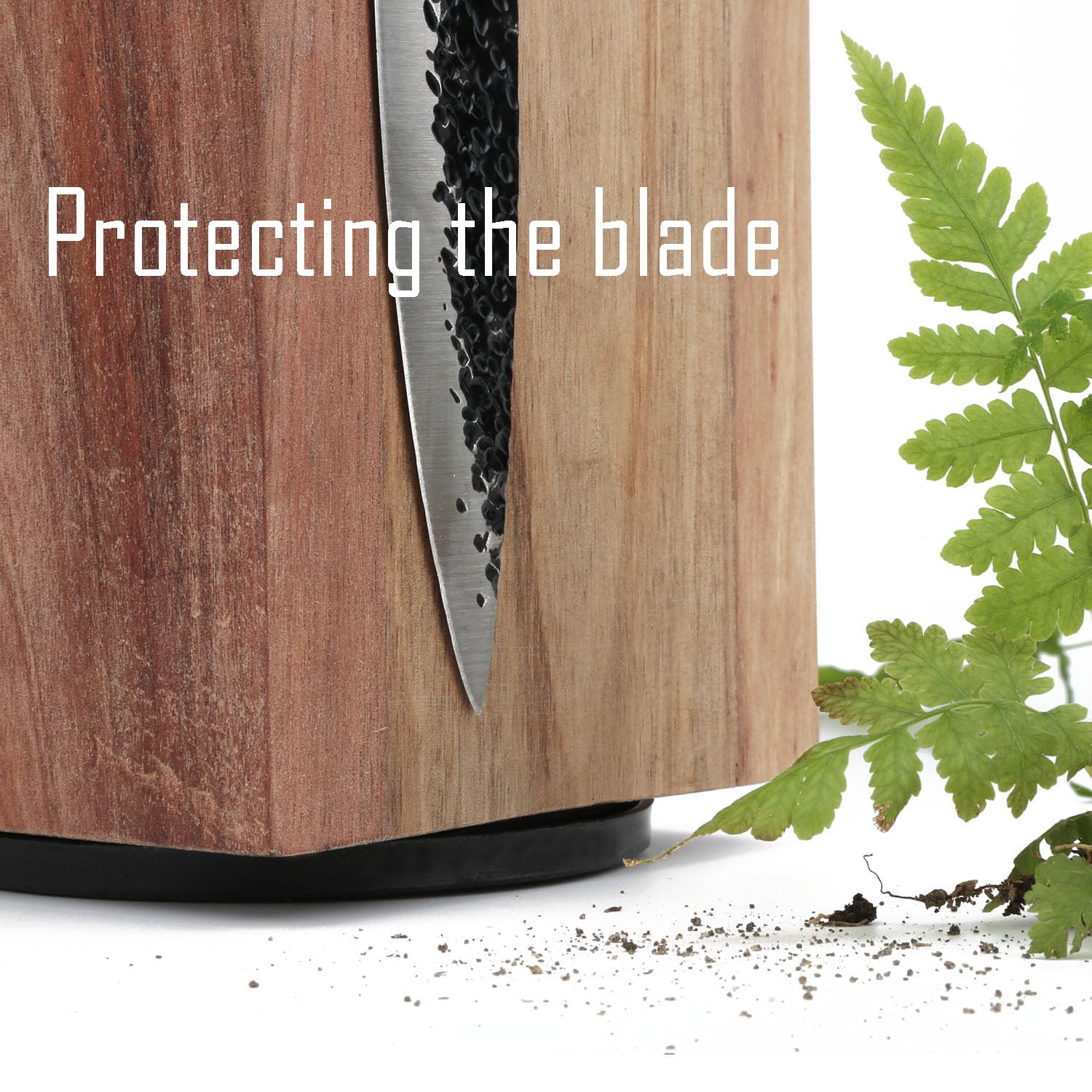 Resafy Magnetic Knife Wooden Block 360 Rotatable Knife Holder Rack Magnetic Stands with Strong Enhanced Magnets Kinves Strip