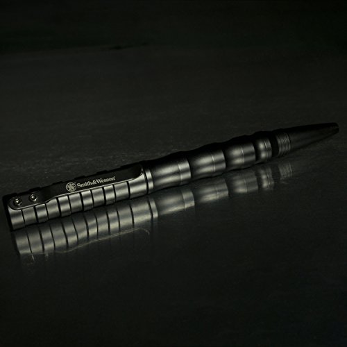 Smith & Wesson SWPENMP2BK 5.8in Aircraft Aluminum Refillable Tactical Screw Cap Pen for Outdoor, Survival, Camping and EDC