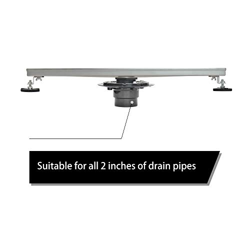 SaniteModar 2-in ABS Shower Drain Base can be Used with Any Size of Square and Linear Floor Shower Drain,It is Equipped with Threaded Joints and Rubber Joints