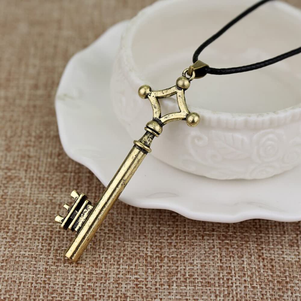 OfficialOtaku Titan Eren Gold Key Cosplay Pendant Necklace - Metal