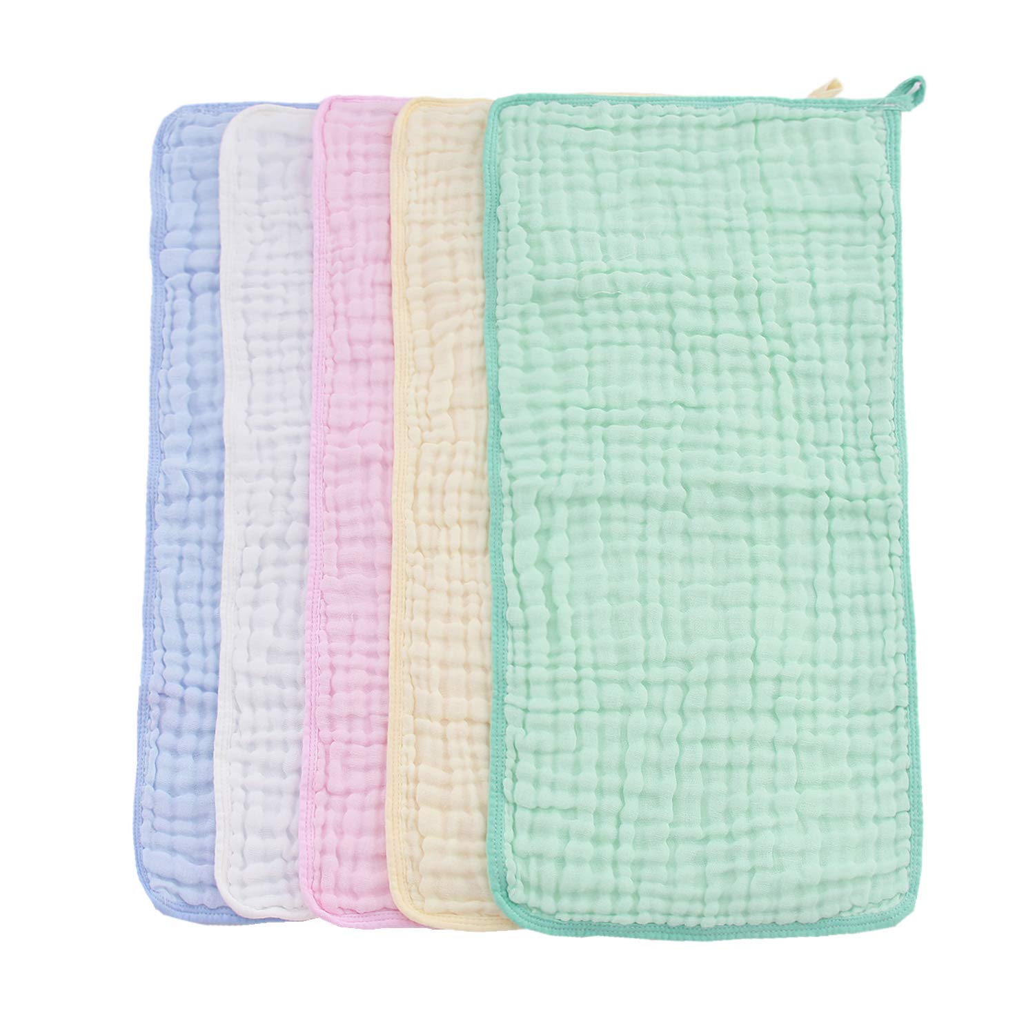 MUKIN Baby Burp Cloth Sets for Unisex. 5 Pack Large Perfect for Newborn Baby Burping Cloths/Burp Bibs. Baby Burping Rags for Boys and Girls(Multicolored)