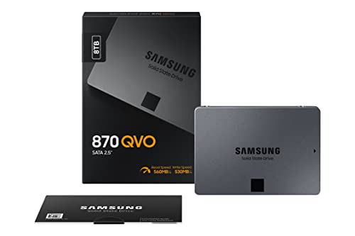 SAMSUNG 870 QVO 8 TB SATA 2.5 Inch Internal Solid State Drive (SSD) (MZ-77Q8T0), Black