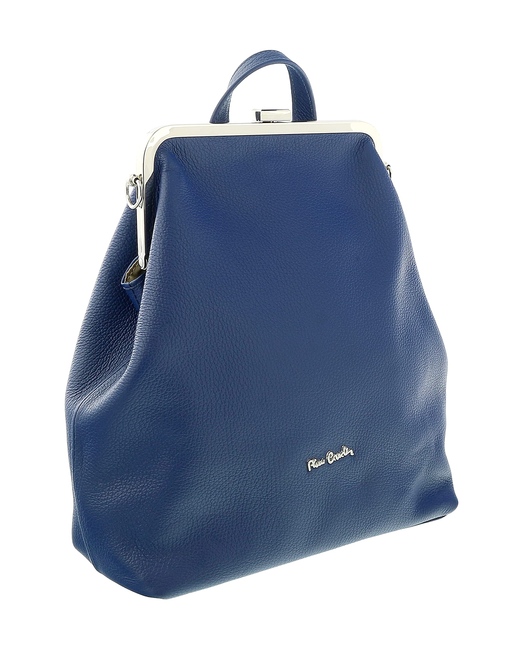 Pierre Cardin Blue Leather Medium Vintage Shoulder Crossbody Bag for womens