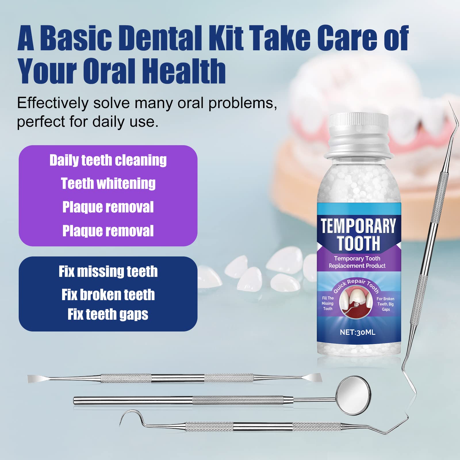 Tooth-Repair-Kit Moldable-False-Teeth-for-Temporary-Tooth-Repair Fake-Teeth- Replacement-Kit-for-Confident-Smile