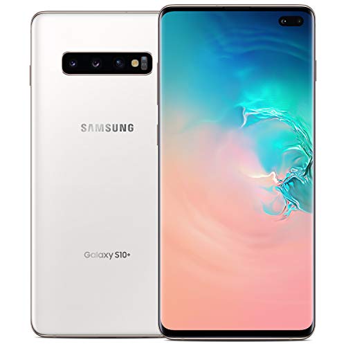 Samsung Galaxy S10+ Factory Unlocked Android Cell Phone | US Version | 1TB of Storage | Fingerprint ID and Facial Recognition | Long-Lasting Battery | Ceramic White