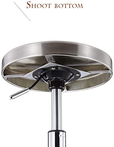 Swivel Bar Stool Eyelash Stool with Wheels,Hair Salon Stool with Silver Stainless Steel Seat,Adjustable Height 40-54 cm,Supported weight 160 Kg,Saddle Bar Stoolfor Salon Spa Massage Tattoo Hairdressin