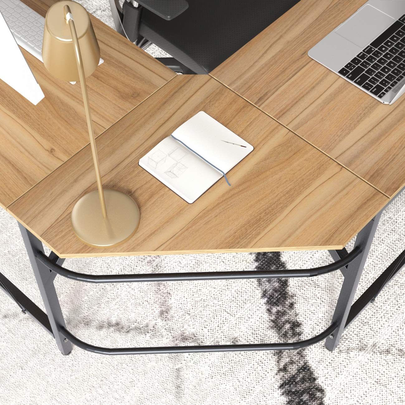 L Shaped Desk, Large L Shaped Computer Desk Office Desk, 59+59 inch L Shaped Gaming Desk with CPU Stand, Sturdy Corner Gaming Desk Writing Desk L Shaped Workstation Desks for Home Office Corner