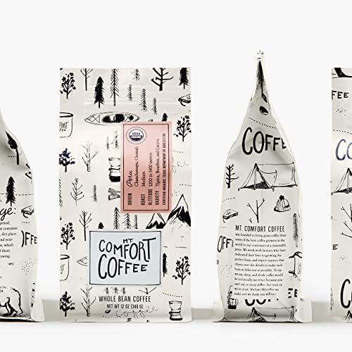 Mt. Comfort Coffee Organic Peru Medium Roast, 12 Ounce (Pack of 1) - Flavor Notes of Nutty, Chocolate, & Citrus - Sourced From Small, Peruvian Coffee Farms - Roasted Whole Beans