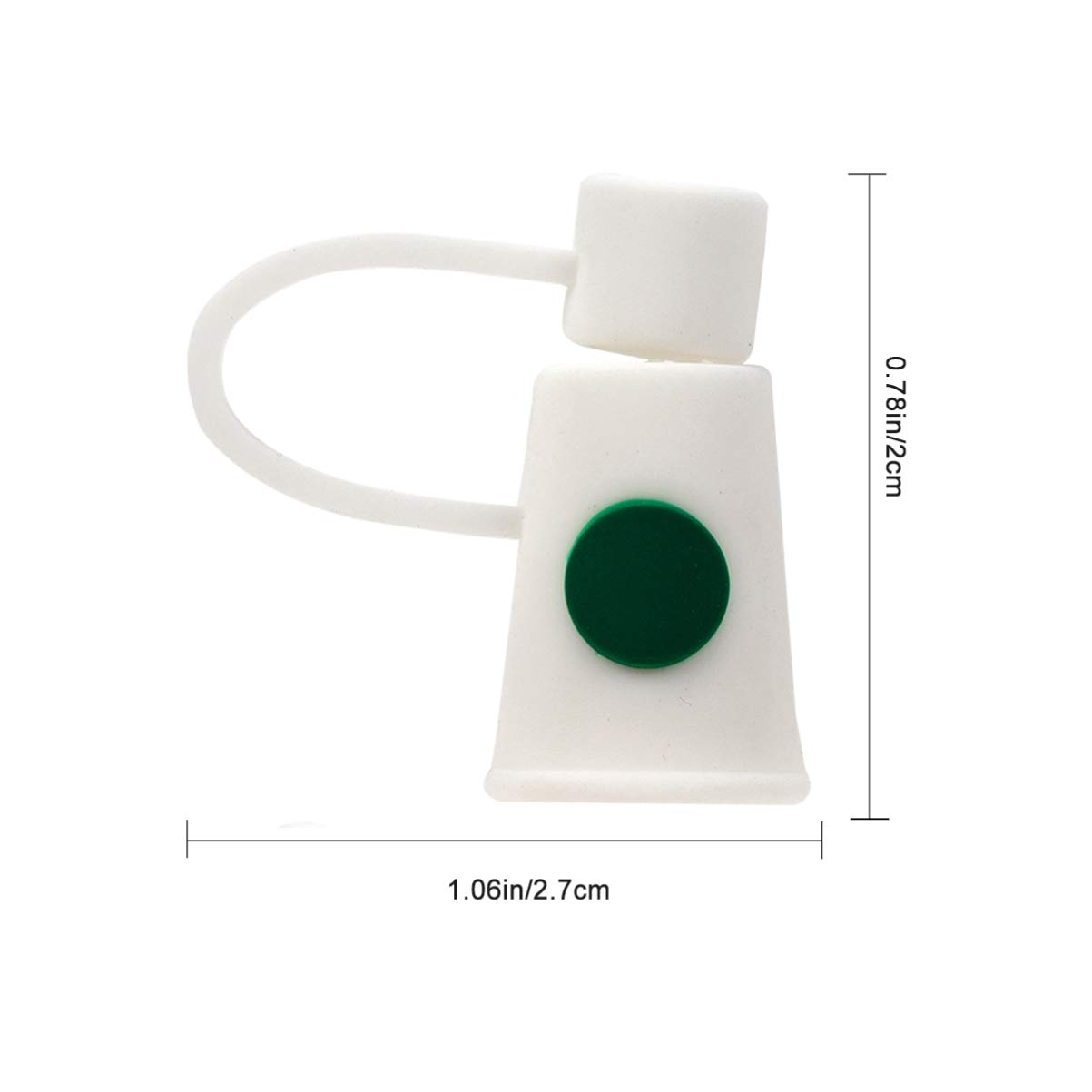NUOBESTY Reusable Straws 3 Pcs Silicone Straw Tips Cover Cute Reusable Drinking Straw Tips Lids Covers Cap- Proof Straw Plugs for Cup Straws Green White